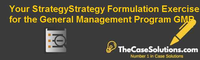 Your Strategy--Strategy Formulation Exercise for the General Management ...